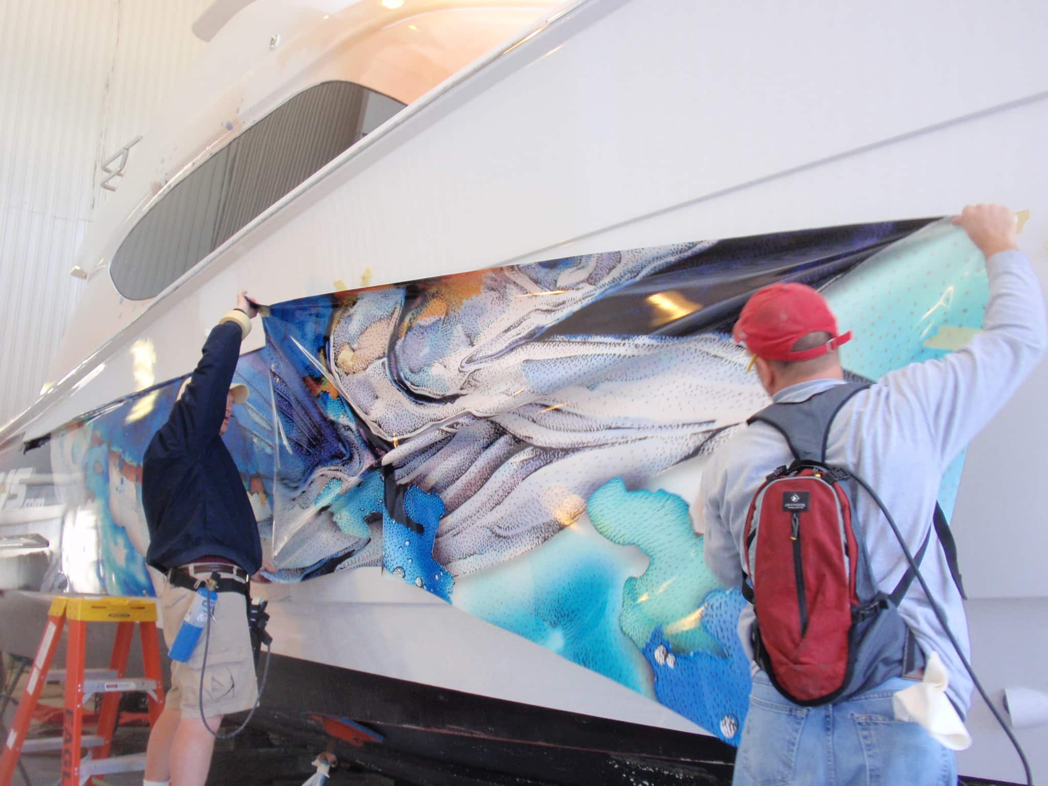 Cummins Marine 60 Hatteras Convertible Boat Wrap - Capital Wraps