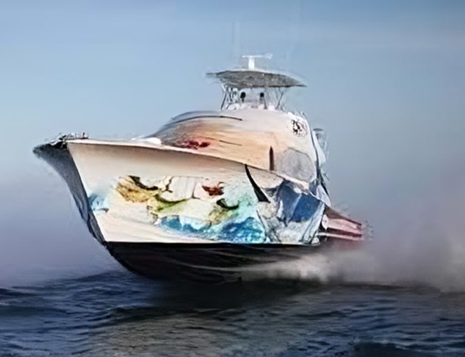 Cummins Marine 60 Hatteras Convertible Boat Wrap - Capital Wraps